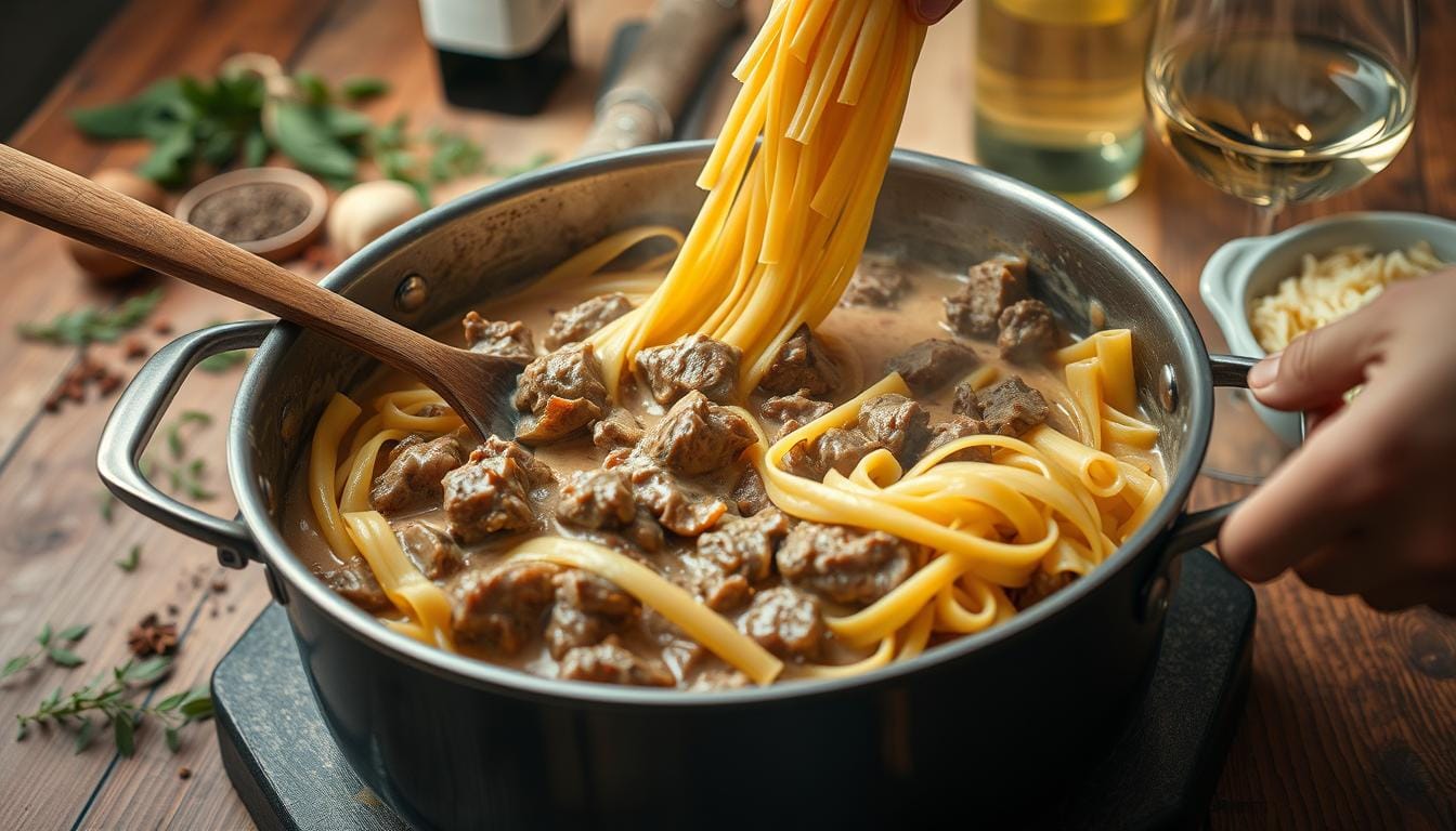 High Protein Creamy Beef Pasta Recipe in 30 minutes
